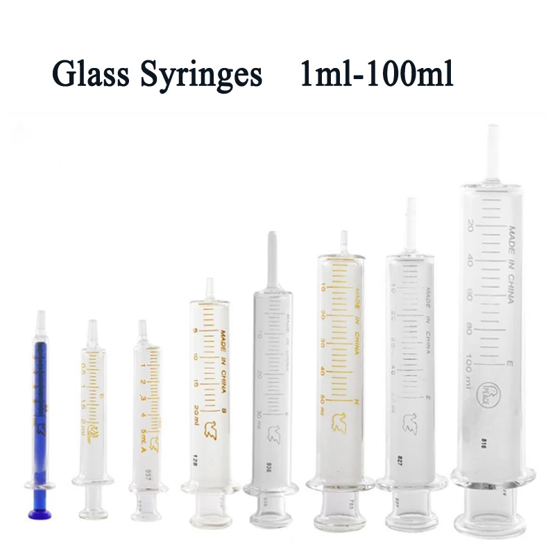 Glass-Syringe-1ml-100ml-Glass-Injector-Sampler-Syringe-Lab-Glassware ...