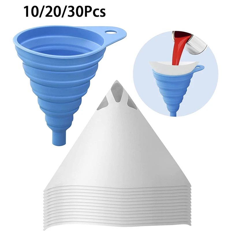 10-20-30Pcs-Paint-Filter-Paper-Disposable-Purifying-Straining-Funnel ...