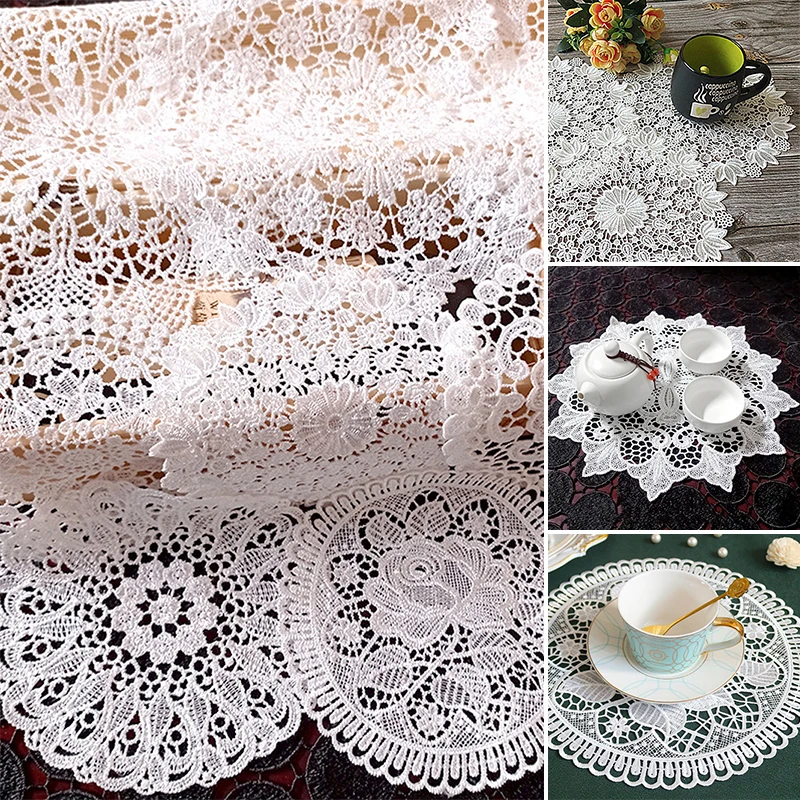 Napperons de Cuisine,Napperon rond en dentelle brodée de fleurs,tapis ...