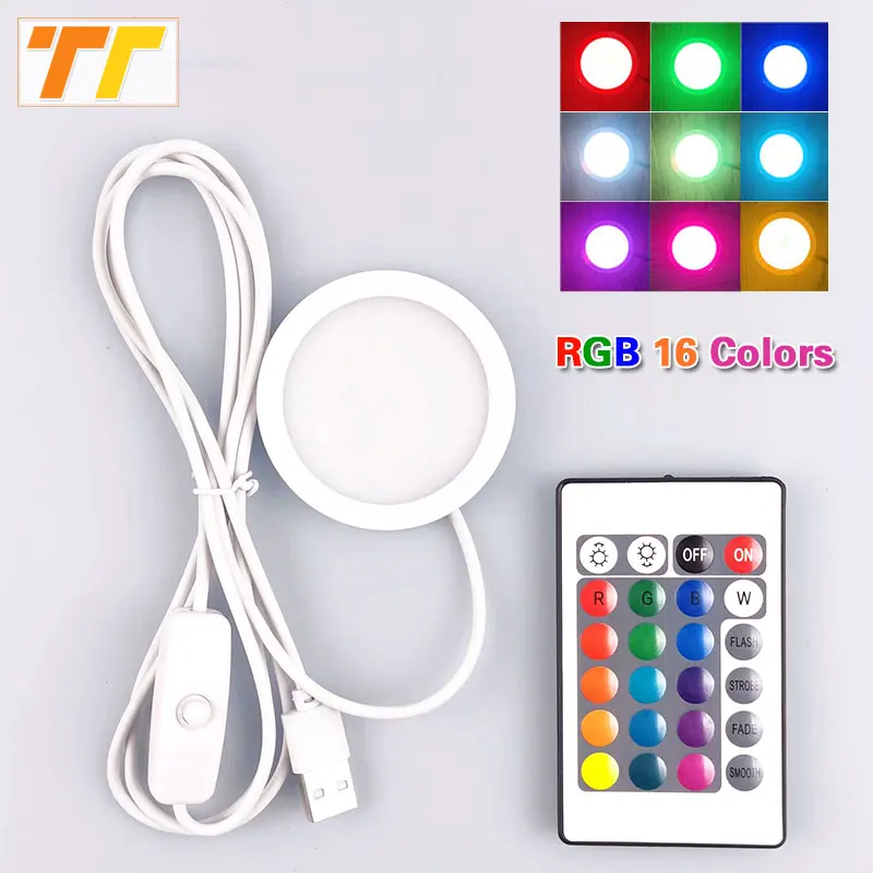 USB-5V-RGB-Spotlight-3W-5W-Oberfl-chen-installation-Fernbedienung-LED ...