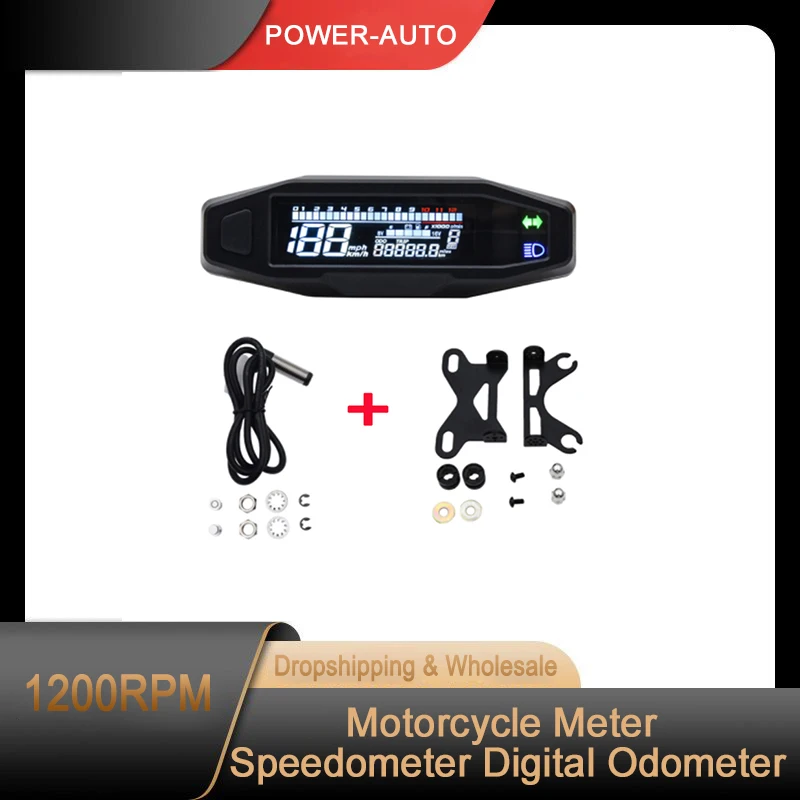 Mini Universal RPM Motorcycle Meter Speedometer Odometer Digital ...