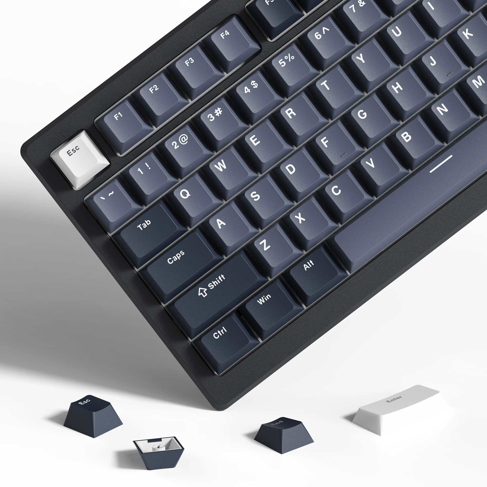 Womier 140 Keys PBT Double Shot Retro Grey Keycaps Cherry Profile for ...