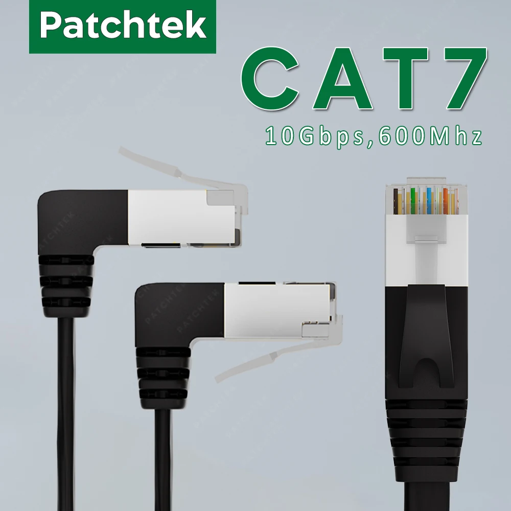 Patchtek-Cat7-90-Degree-Flat-SSTP-Angle-Ethernet-Cable-rj45-90-degree ...
