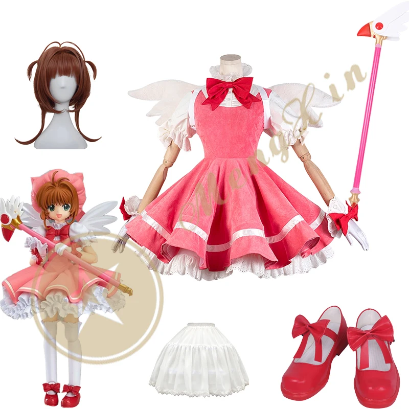 Disfraz-de-Anime-Cardcaptor-Sakura-Kinomoto-Sakura-vestido-rosa-de-lujo ...