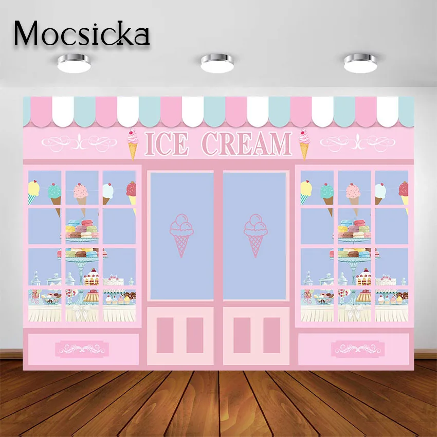 Ice Cream Shop Backdrop