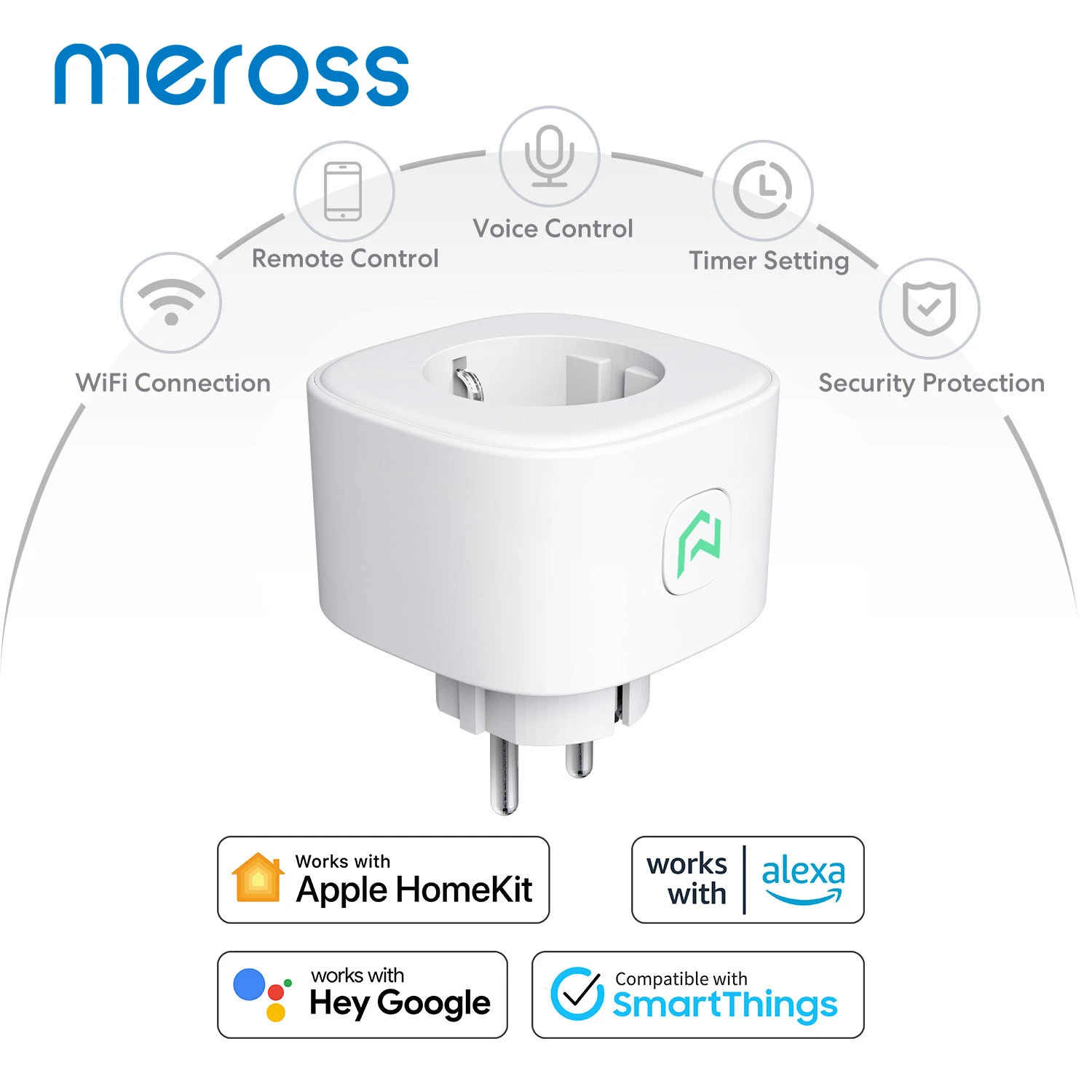 Meross Homekit Wifi Smart Plug 16a Eu Standard Socket Timer Function Remote Control Support ...