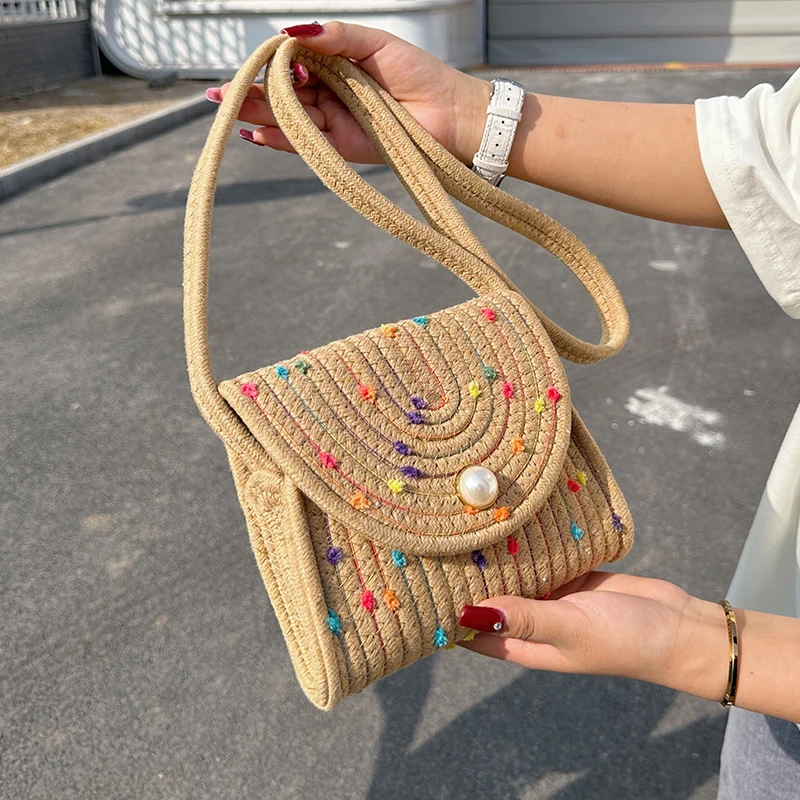 Cotton-Rope-Bags-For-women-Handamade-Woven-Handbag-Summer-new-cute-tote ...