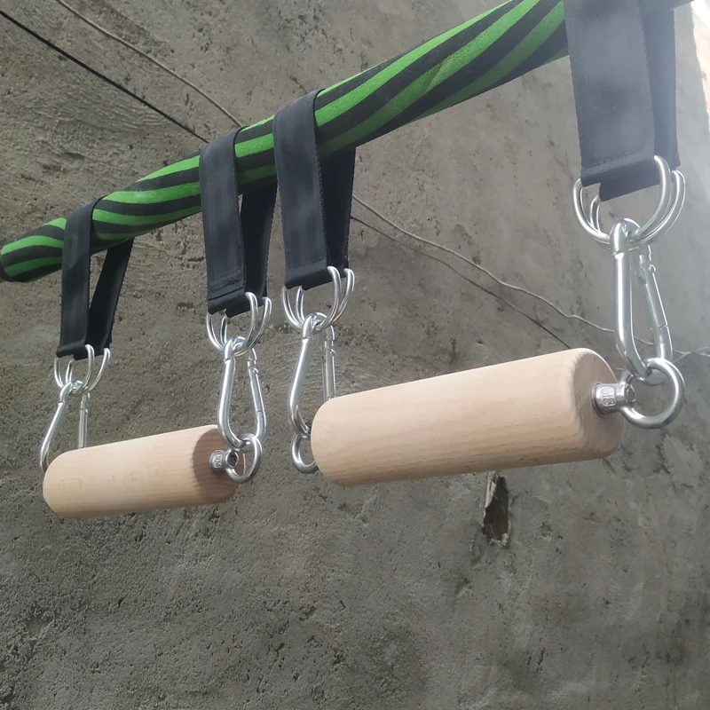 1 Pair Pull Up Hand Wooden Grip With Strap,Grip Finger Strengthener ...