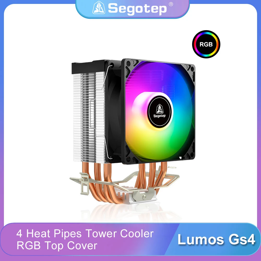 Segotep Cpu Air Cooler Processor 4 Heatpipes Tower Cooling Fan Rgb Top ...