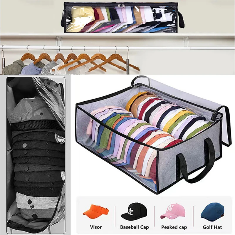 Collapsible-baseball-cap-storage-box-large-capacity-cap-storage-bag-can ...