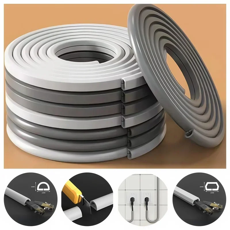 PVC Soft Rubber Trapezoidal Trunking Self-Adhesive Floor Cord Cover ...