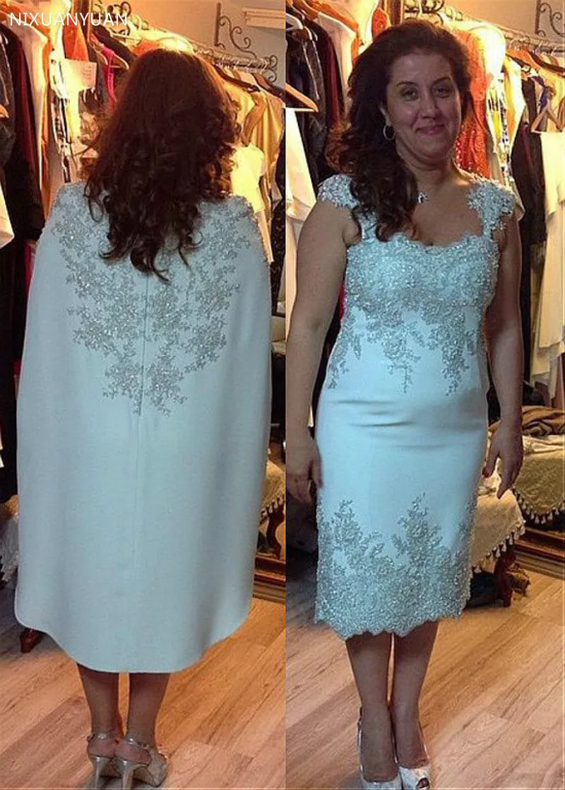 Plus-Size-2023-Mother-of-The-Bride-Dresses-Sheath-Knee-Length-Appliques ...