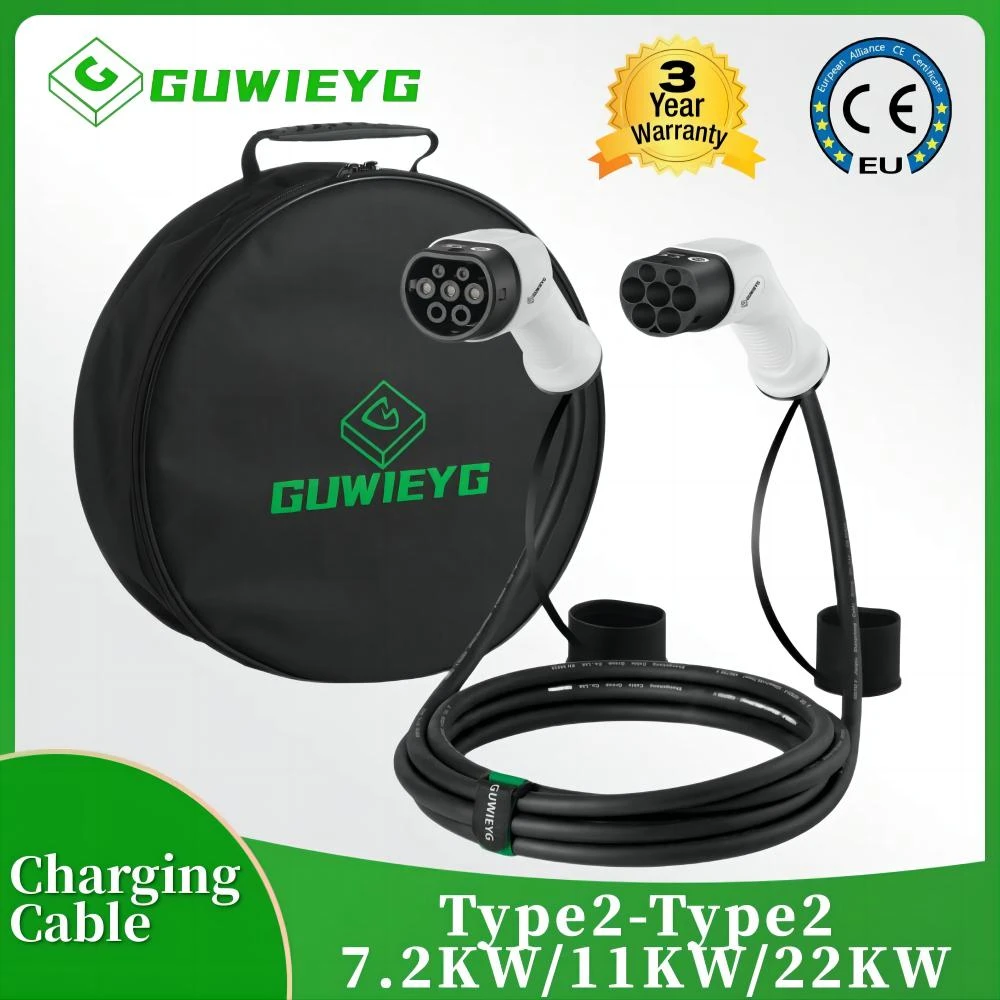 GUWIEYG V Charger Cable Type2 Female Car to Male Plug IEC62196-2 ...