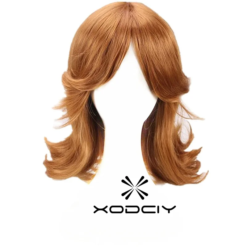 Game Super Princess Daisy Wig Role Play Brown Curly Synthetic Hair ...