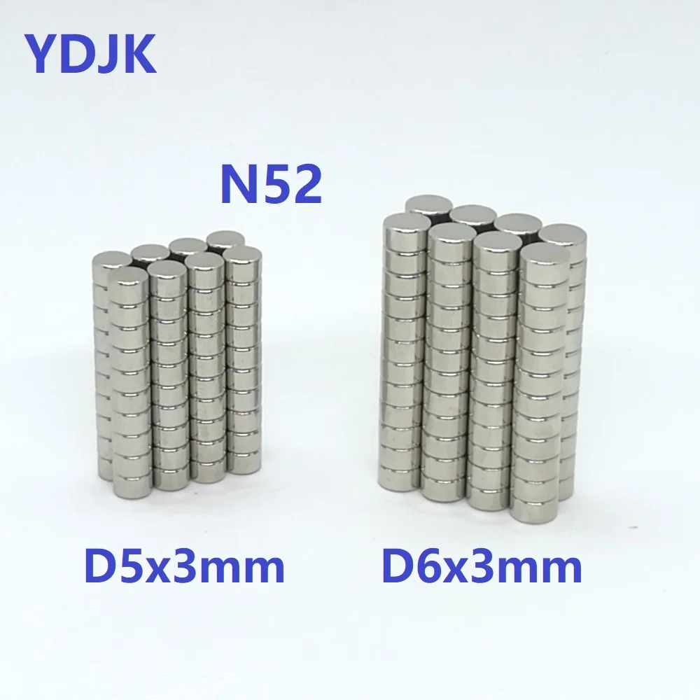 100PCS/LOT N52 Neodymium Magnet 5*3 6*3 Standard Size Disc Strong NdFeB ...