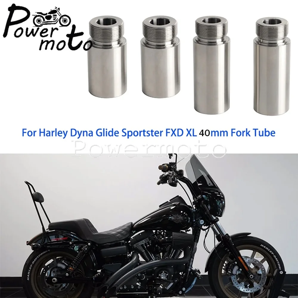 Motorcycle-Front-Fork-Tubes-Extender-Chrome-40mm-Fork-Tube-2inch-3inch ...