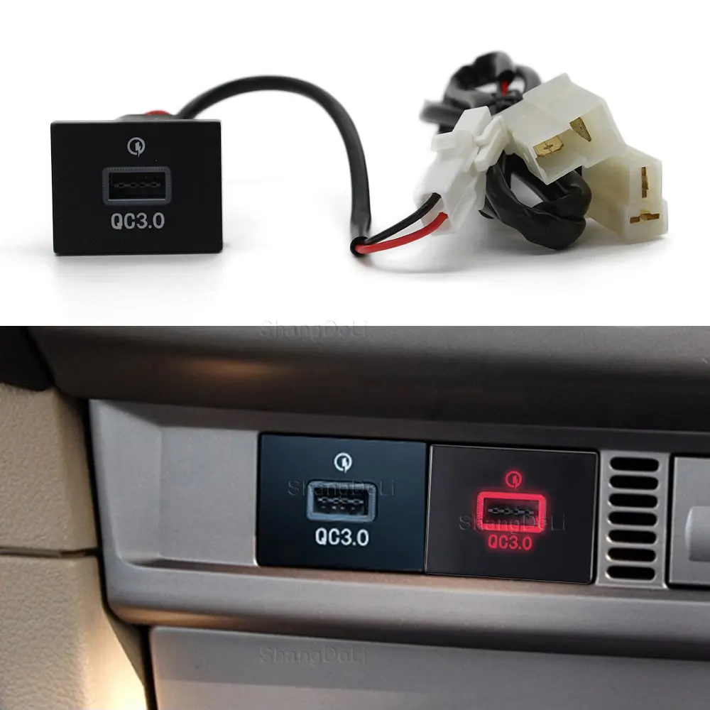 Car USB Charger Fast Charge Adapter Socket For Ford Focus 2 mk2 2009 ...