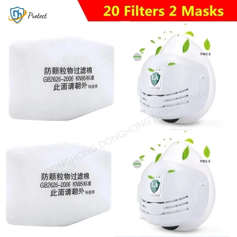 Dust-Mask-20pcs-Filter-Cotton-Respirator-Half-Face-Dust-proof-Mask-Anti ...