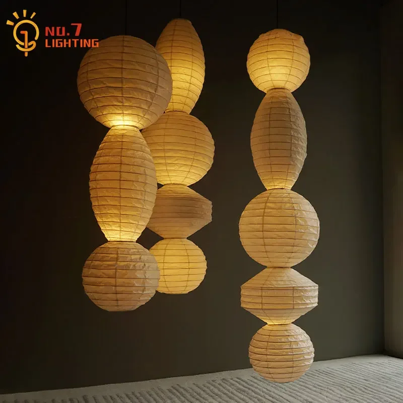 Wabi-sabi-Mabel-Pendant-Lights-LED-E27-Akari-Noguchi-Yong-Rice-Paper ...