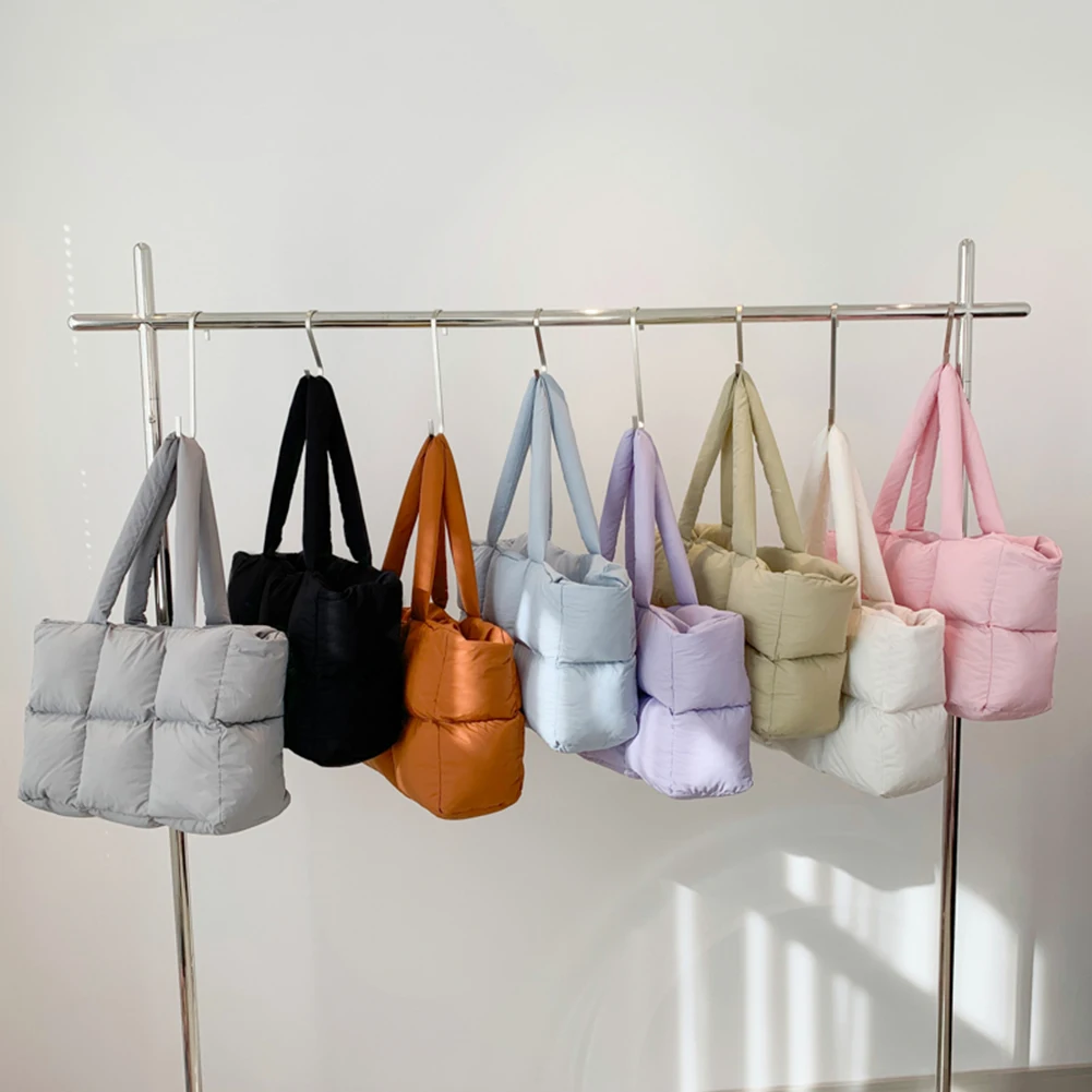 Women-Padded-Handbag-Solid-Color-Quilted-Aesthetic-Puffy-Bags-Large ...