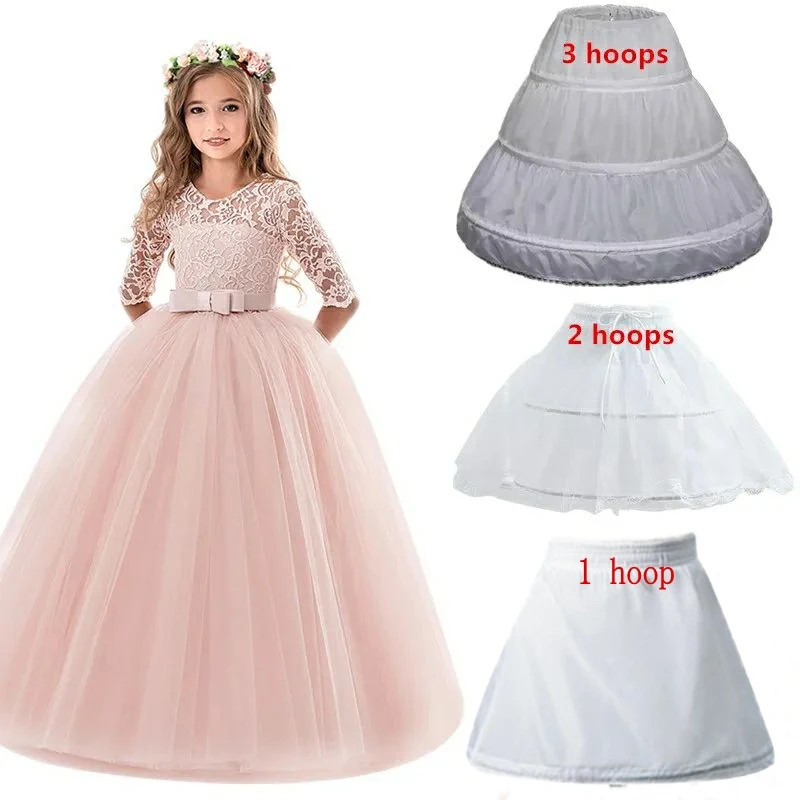 Girls Crinoline Petticoat with hoop Under skirt Short White Underskirt ...