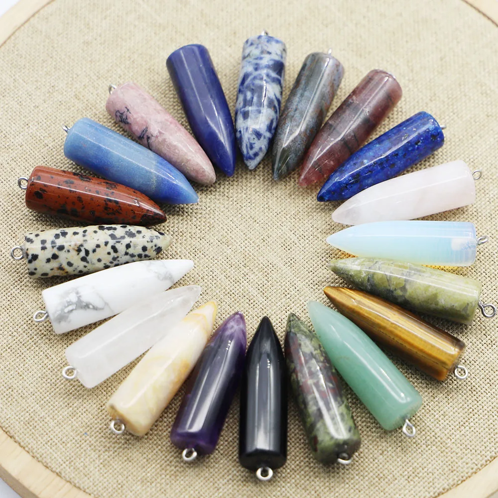 Natural Stone Pendants Crystal Bullet | Stone Bullet Pendant Wholesale ...