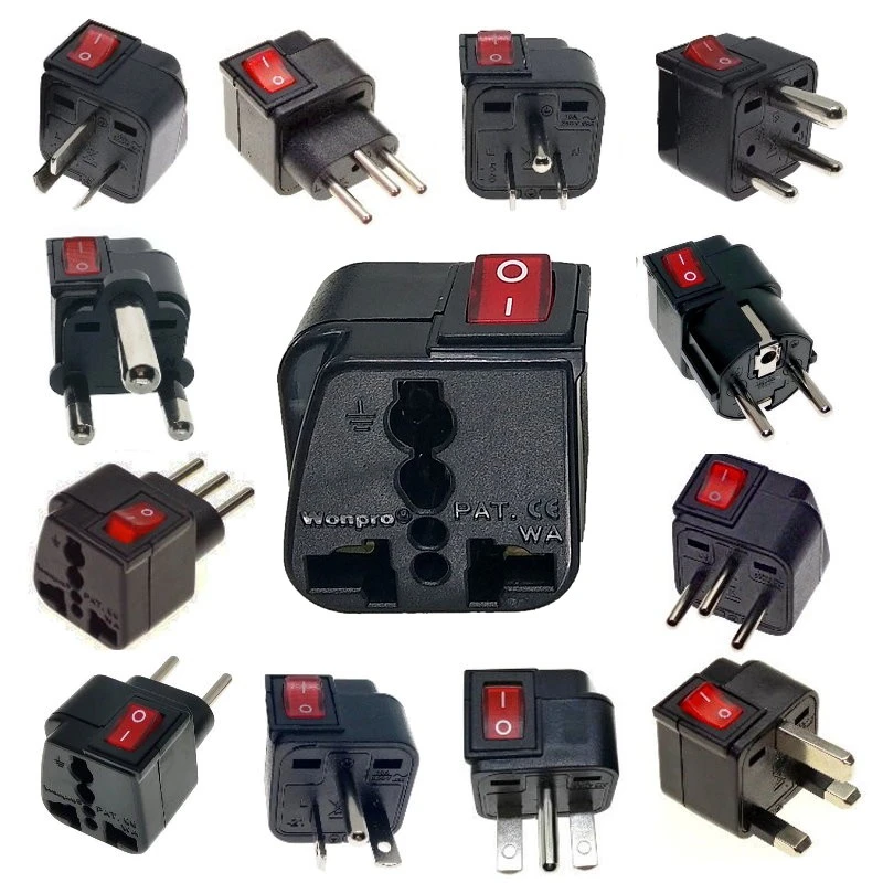 Universal Plug Adapter For US UK AU EU Schuko China Converter AC250V ...