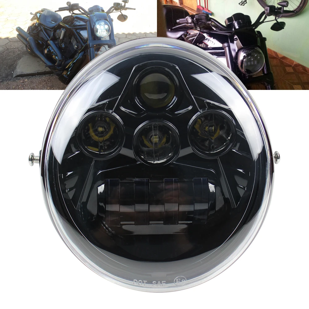 LED-Front-Headlight-60W-HI-Low-Beam-Motorcycle-Light-for-V-Rod-VRSCF ...