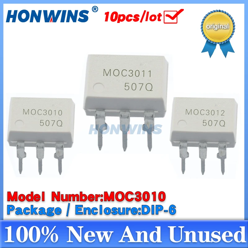 10PCS-MOC3010-MOC3020-MOC3021-MOC3023-MOC3041-MOC3043-MOC3052-MOC3061 ...