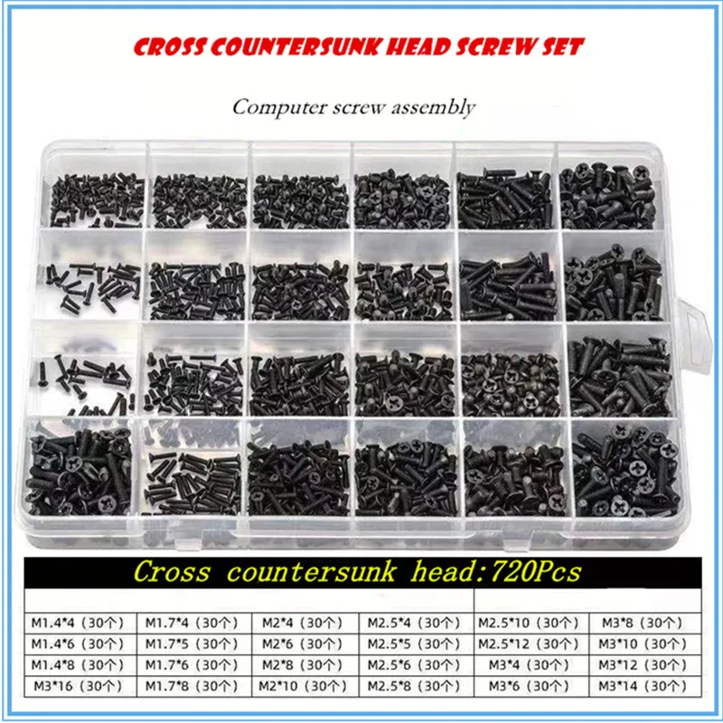 Mini-Micro-Cruz-de-cabeza-plana-para-ordenador-port-til-Kit-de ...