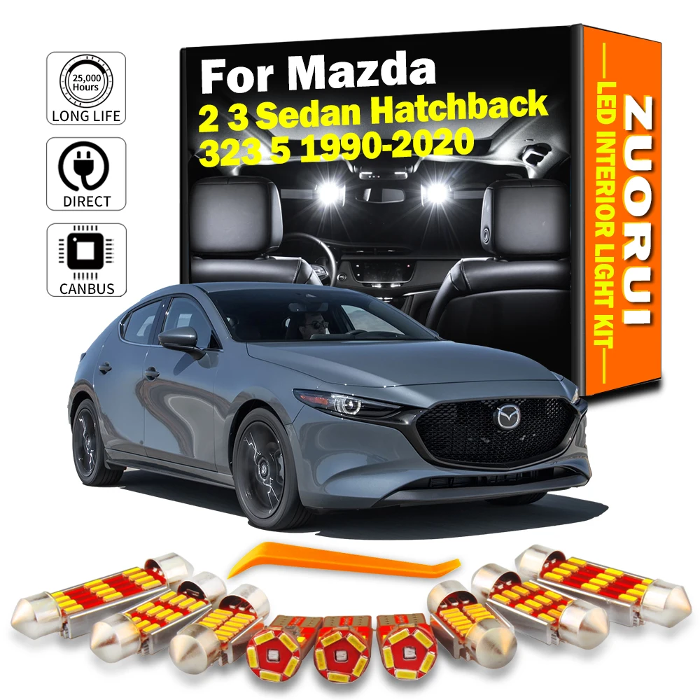 ZUORUI Canbus Car Accessories LED Interior Map Dome Light Kit For Mazda ...