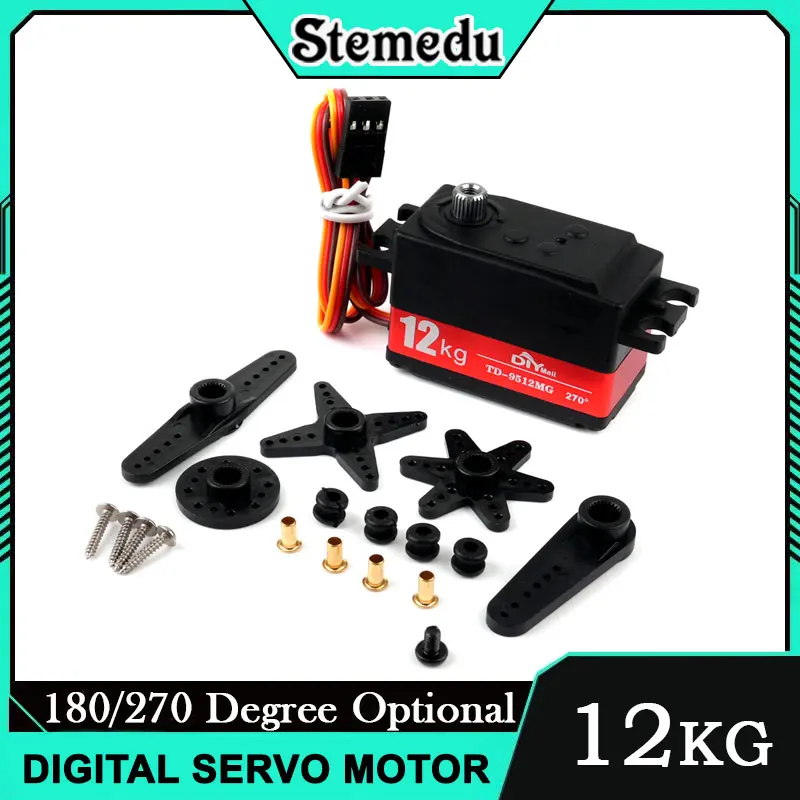 TD-9512MG 12kg Digital Servo 180° High Torque Metal Gear Waterproof for ...