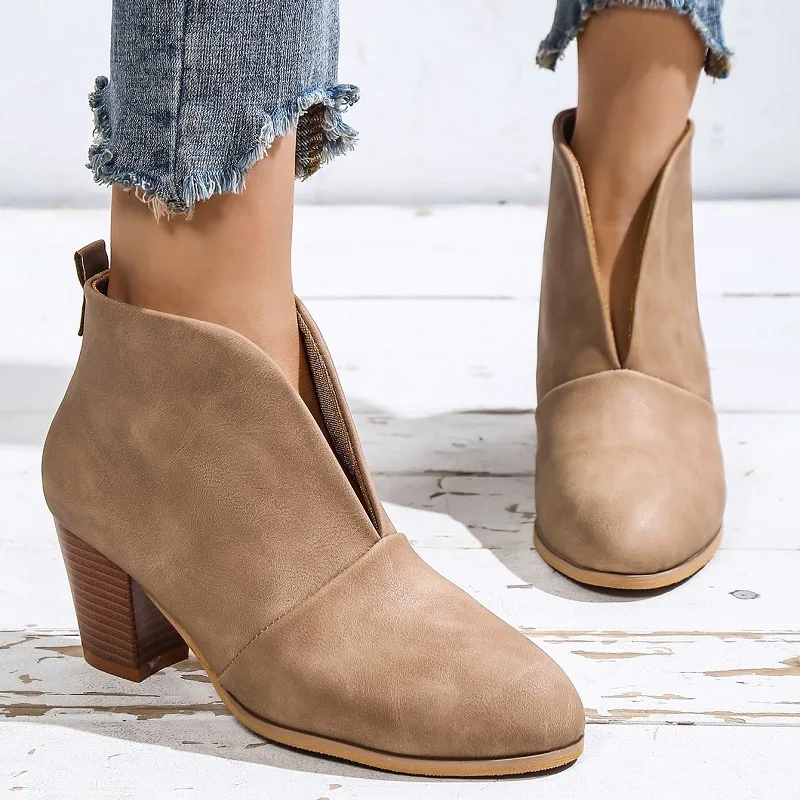 Women-Pointed-Vintage-Short-Boots-Autumn-Ankle-Boots-Ankle-Boots-Suede ...