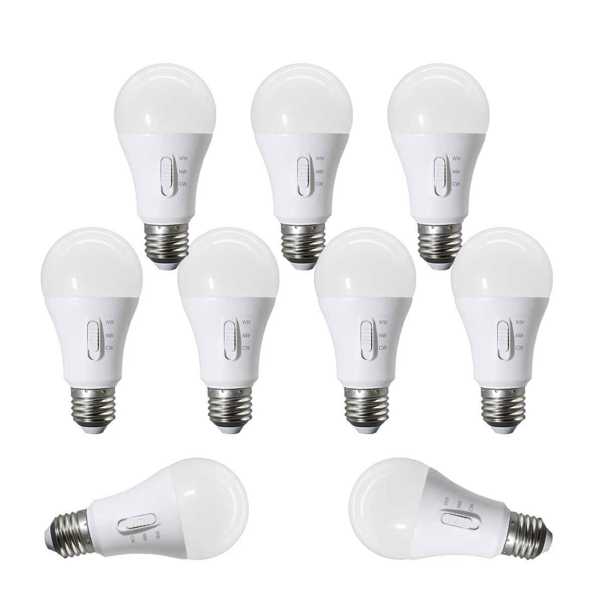 DIP Switch Three-color Temperature Switching E27 LED Bulb Light AC100 ...