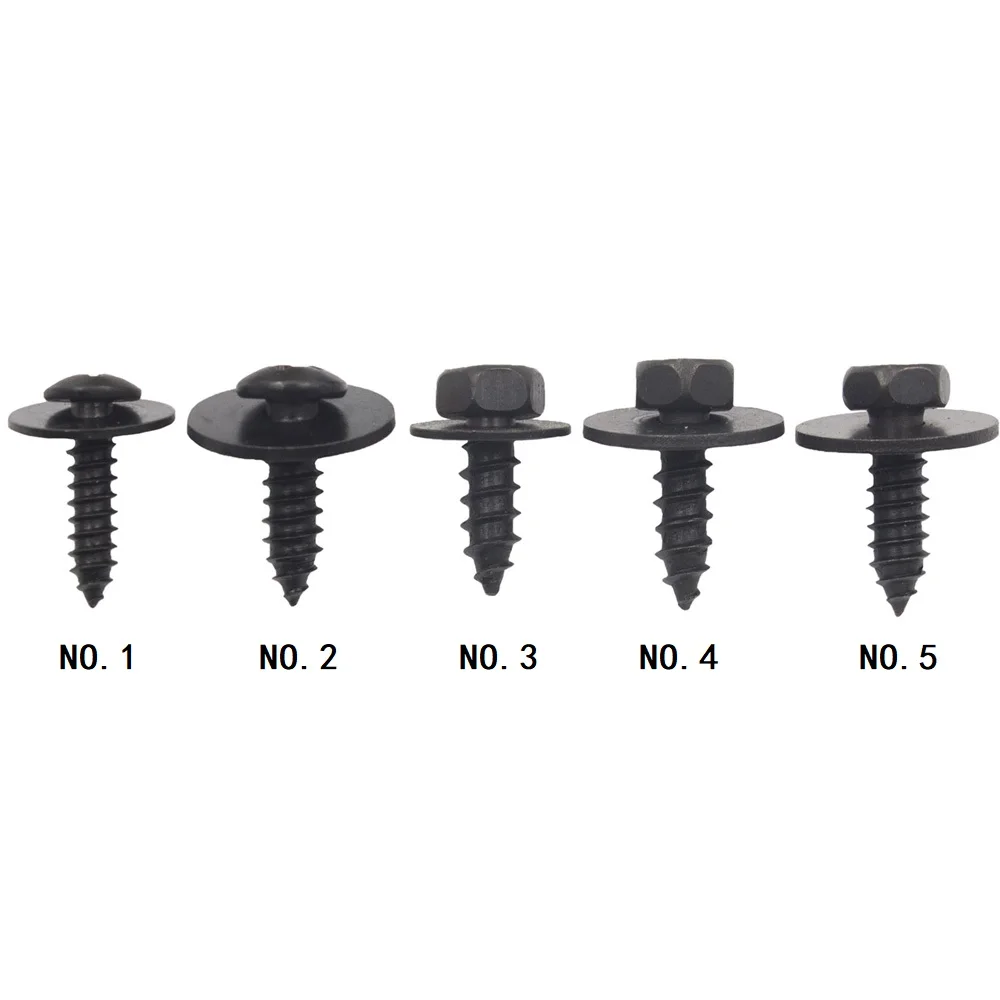 10pcs Car Body Fender Screw Metal Self Tapping Screw Rivet Black ...