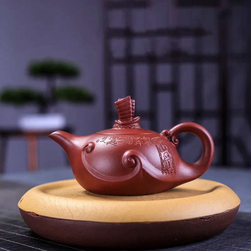 Yixing-Genuine-Dahongpao-Purple-Clay-Pot-Hand-lettering-Smooth-sailing ...