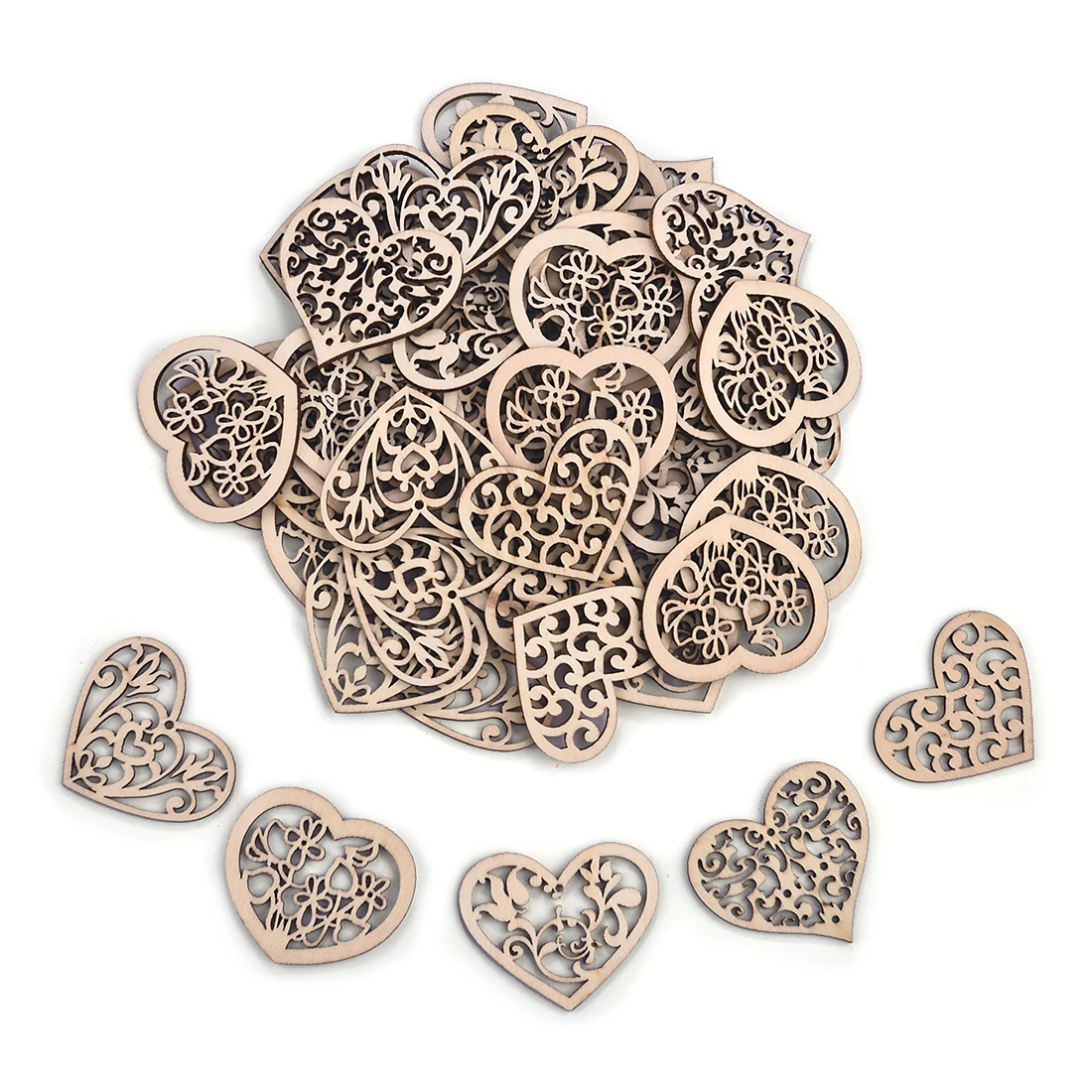 Virutas de madera Natural para manualidades, adornos colgantes en forma ...