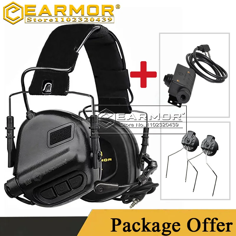 EARMOR M32 MOD3 Military Tactical Headset and M51 Tactical PTT and ARC ...