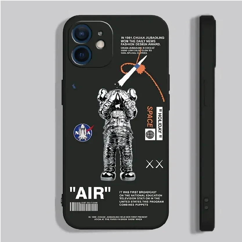 Funda-negra-con-dise-o-de-oso-para-iPhone-carcasa-de-tel-fono-m-vil ...