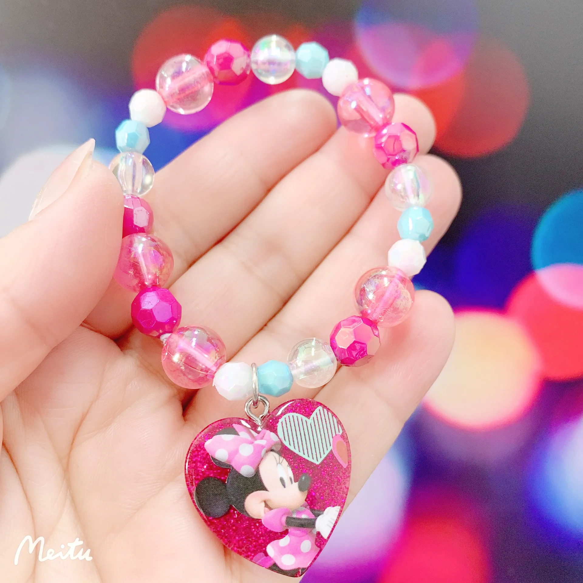 Bracelet en perles de dessin animé Disney Minnie Mickey Mouse pour ...