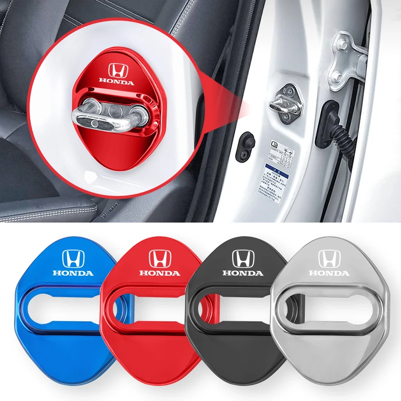 4PCS-Car-Door-Lock-Cover-Stainless-Steel-Protection-Accessories-For ...