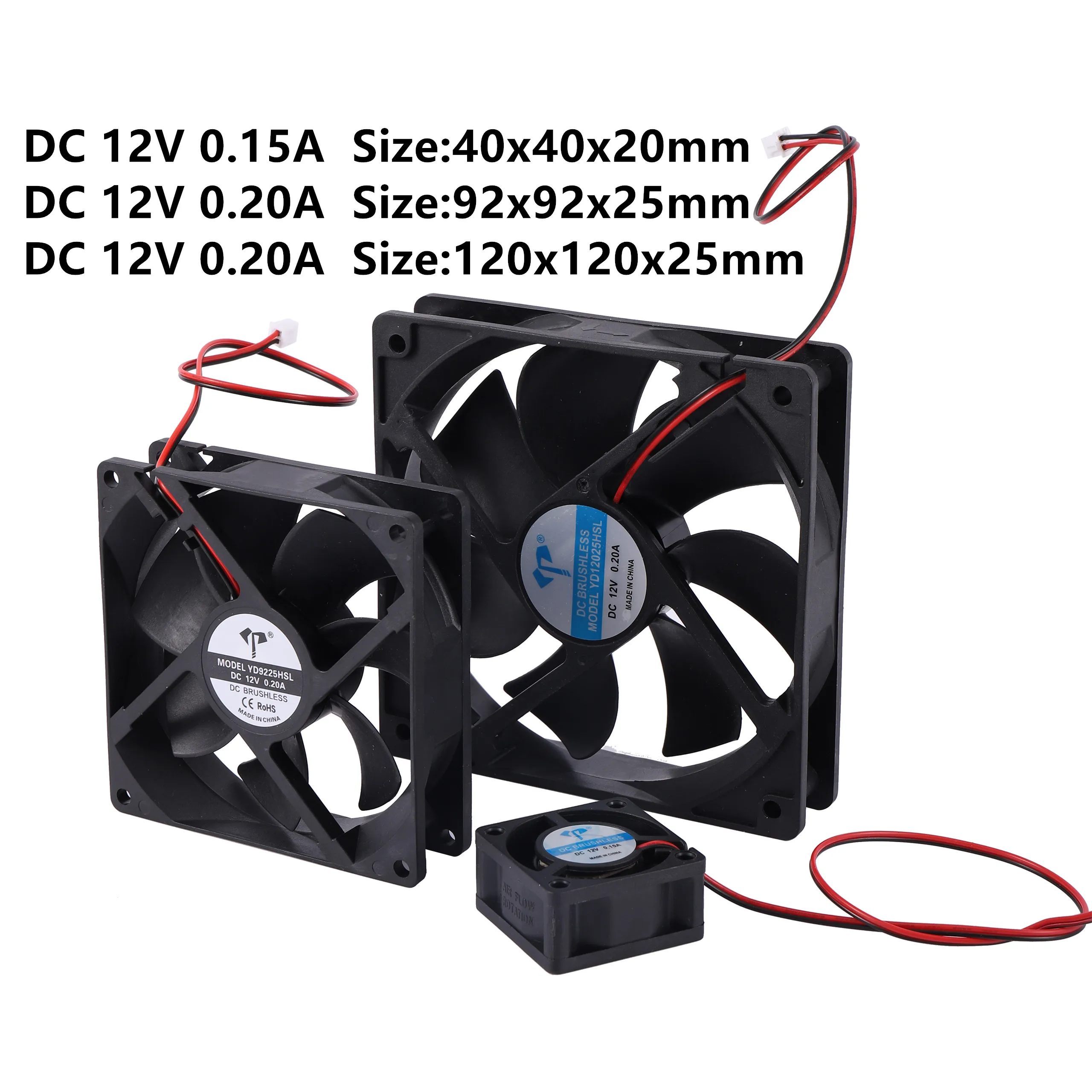 DC 12V/ 0.20A/0.15A 40-92-120Mm Brushless Quiet Fan Oily Blower Micro ...