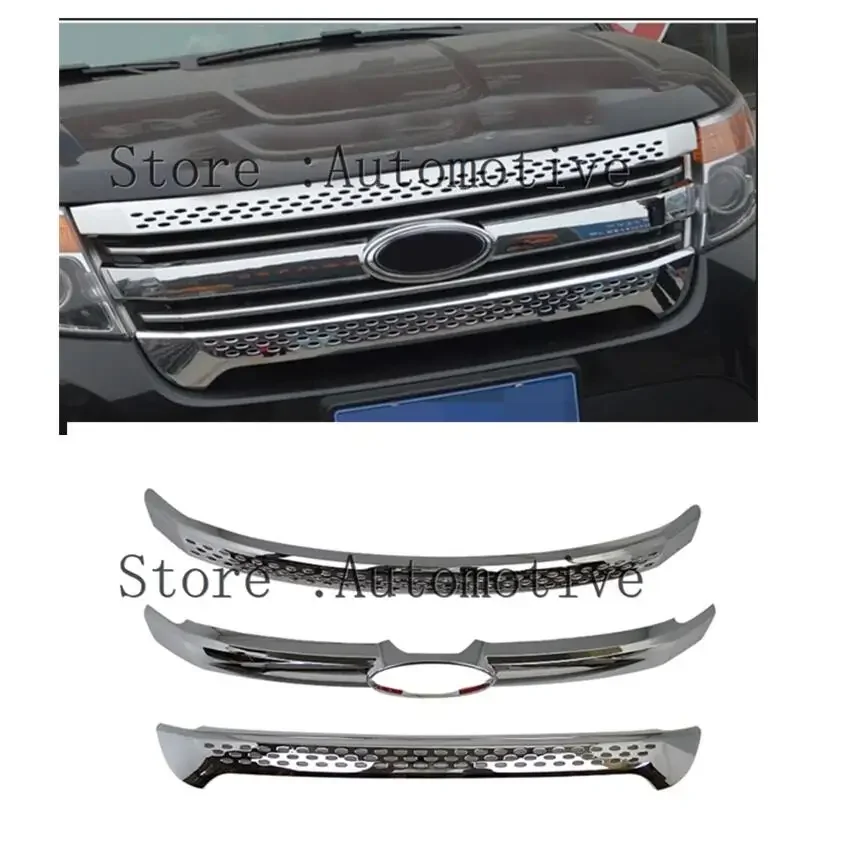 For-Ford-Explorer-2011-2012-2013-2014-ABS-Chrome-Front-Center-Grille ...