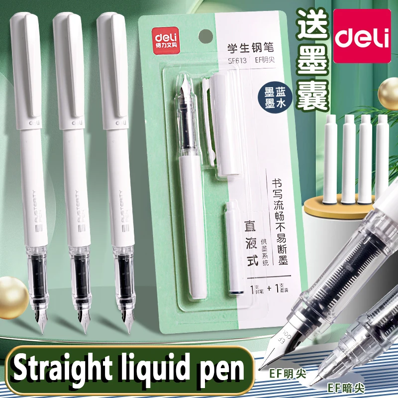11PCS-Deli-Fountain-Pen-Set-Replaceable-Calligraphy-Multifunction-Pens ...