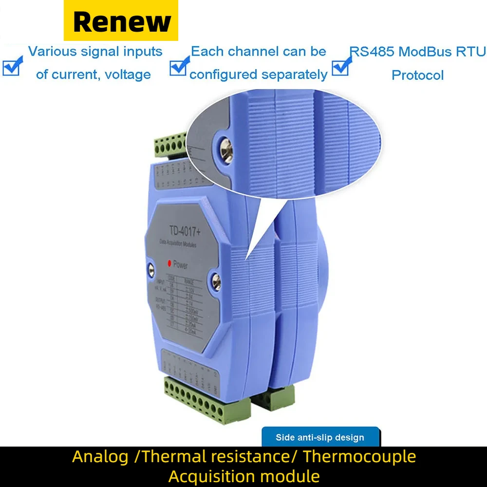 4 8 16 channel intelligent analog input data acquisition module modbus ...