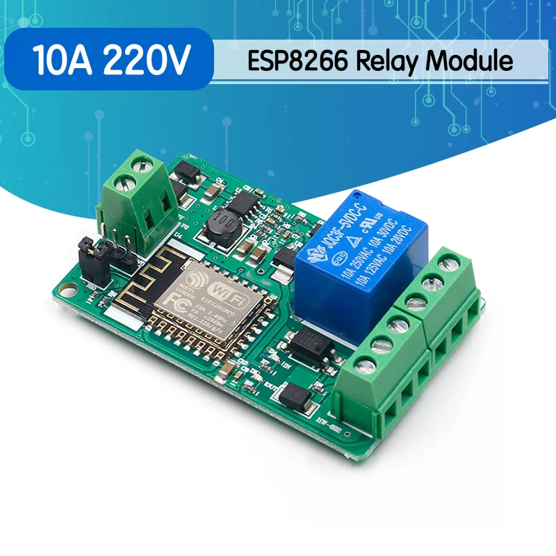 ESP8266 Relay Module 10A 220V Network Relay WIFI Module Input DC 7V~30V ...