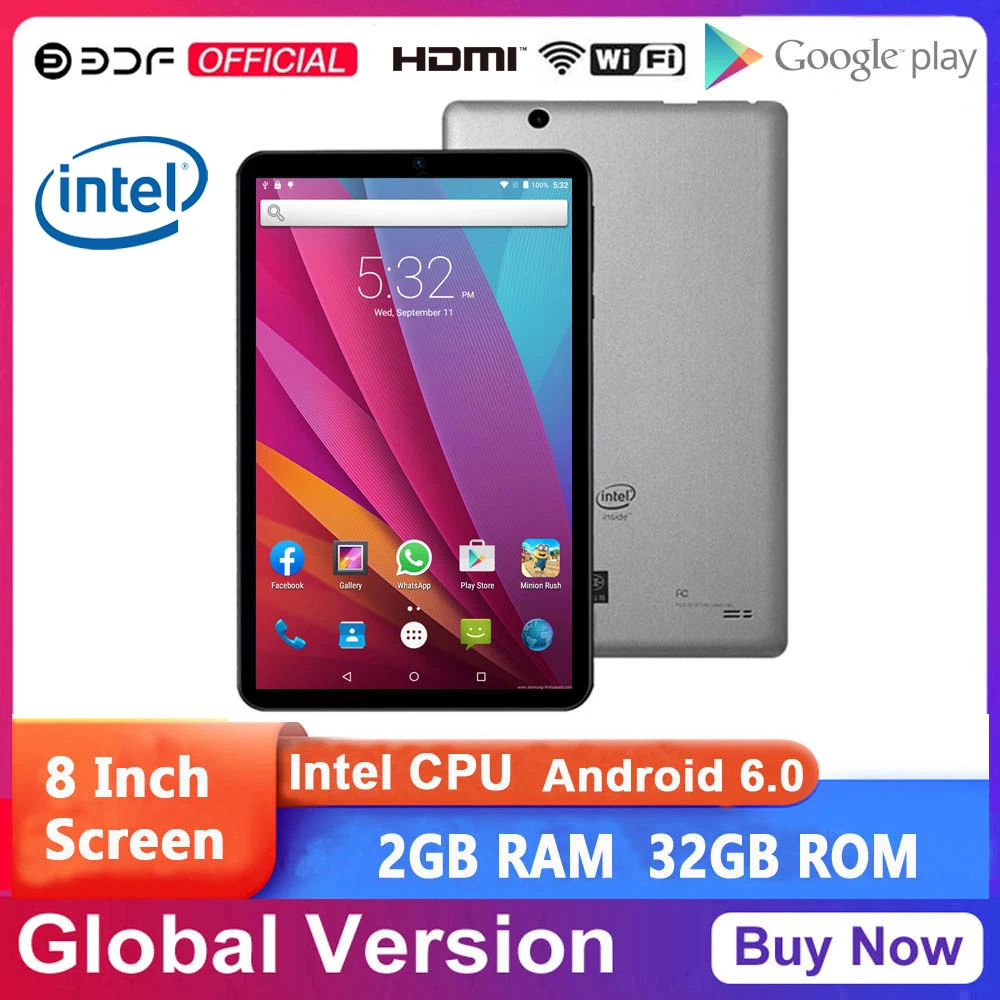 BDF tableta de 8 pulgadas, sistema operativo Android 6,0, Intel CPU, X5 ...