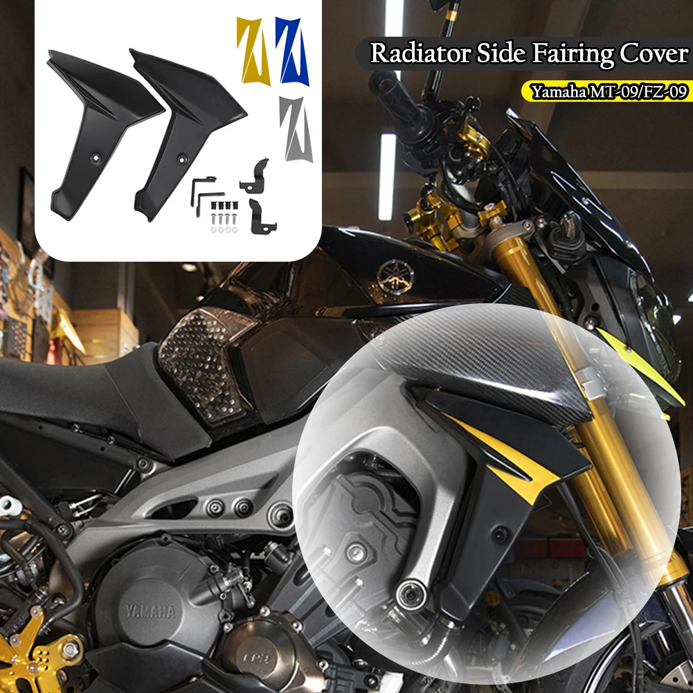 For-Yamaha-FZ-MT-FJ-09-Radiator-Side-Panel-Protector-Cover-Fairing-2014 ...