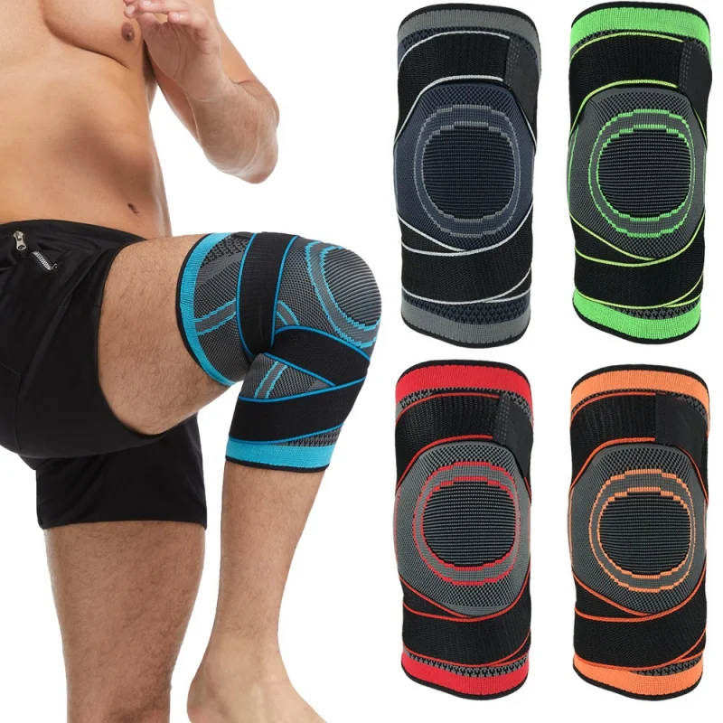 Sports-Fitness-Pad-Nylon-Jacquard-Knitted-Knee-Cover-Winding-Bandage ...