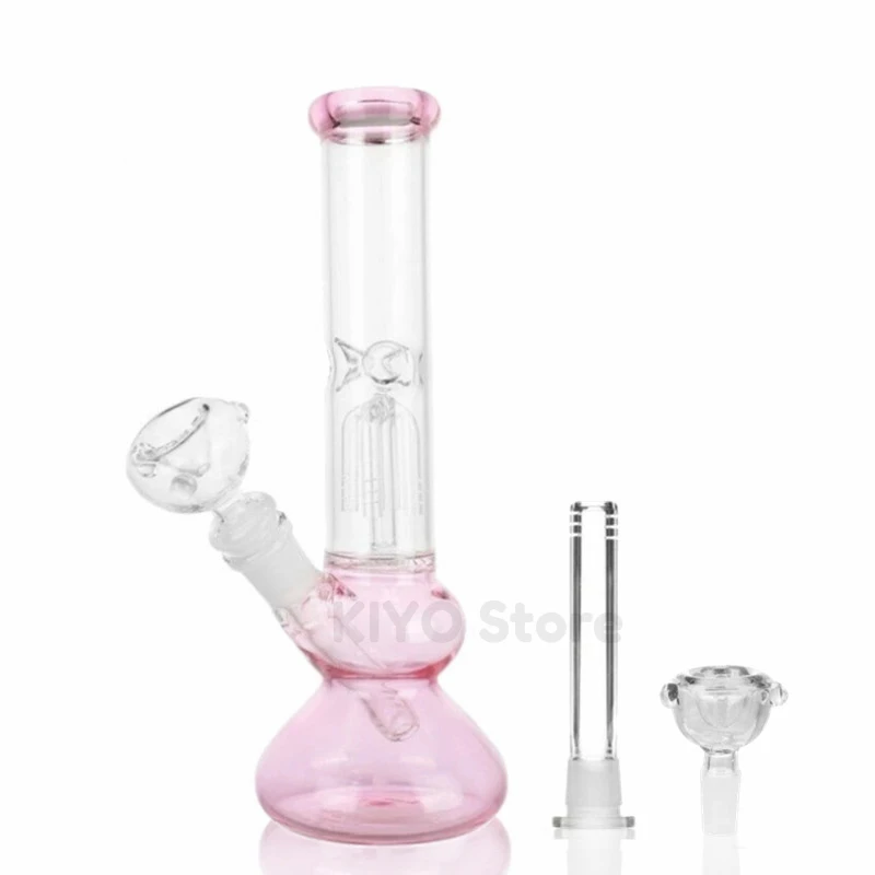 25cm Shisha Pink Beaker Glass Pipe Bong Tubes Smoke Mouthpiec Smoking ...